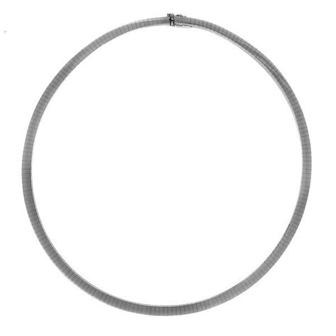 White Gold Flat Omega Necklace Deleuse Fine Jewelry