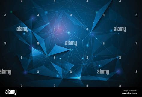 Vector 3d Illustration Geometric Polygon Line Triangle Pattern Shape With Molecule Structure