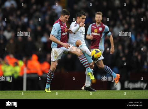 Aston Villas Ciaran Clark Left And West Ham Uniteds Marco Borriello