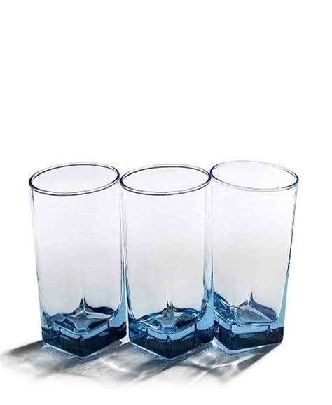 Pasabahce 3 Piece Workshop Carre Tumbler Set Blue The Culinarium