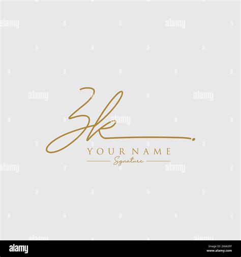 Zk Signature Logo Template Stock Vector Image And Art Alamy