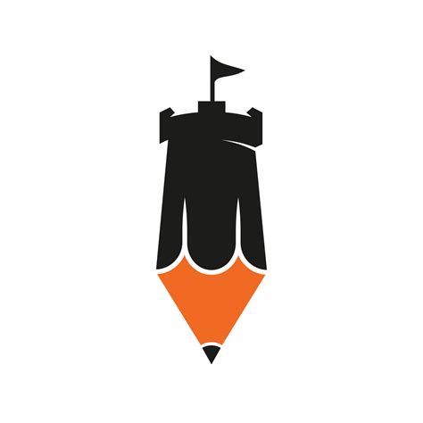 Pencil Castle Vector Logo Design 10950964 Vector Art At Vecteezy