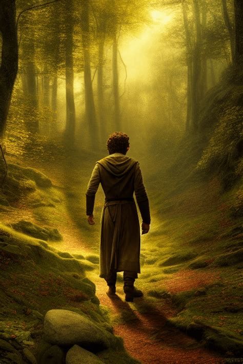 Frodo Baggins Walking In A Spring Forest Creative Fabrica