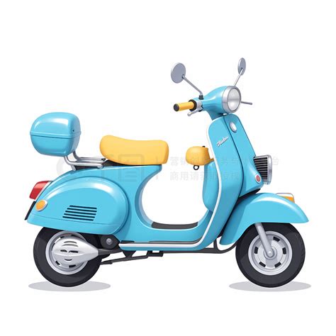 摩托车ai数字艺术 蓝色轻便摩托车装饰设计元素 Ai平面元素免费下载png格式4096像素编号71373373 千图网