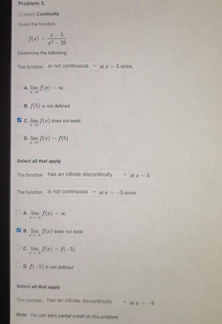 Solved Problem 3 It Point Continuity Given The Function
