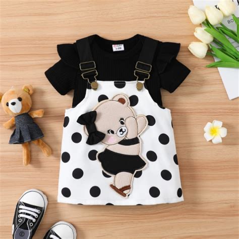 Cute Polka Dot Teddy Overall
