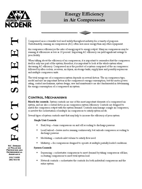 Improve Air Compressor Efficiency In Nc Pdf Efficient Energy Use