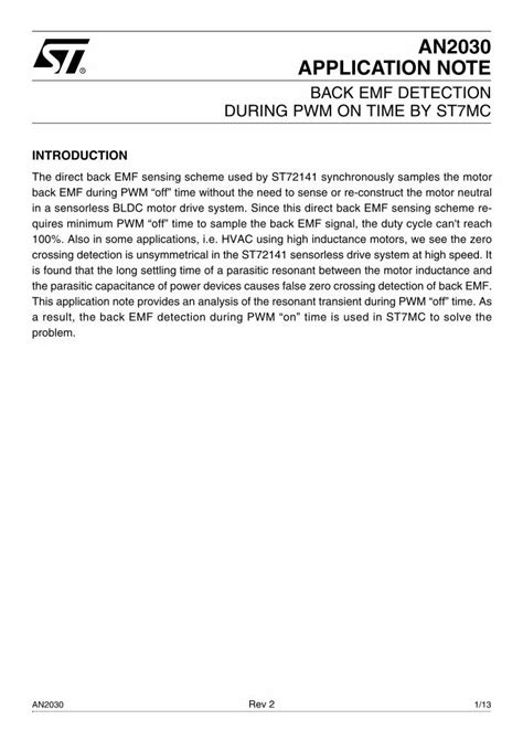 Pdf Back Emf Detection Dokumentips