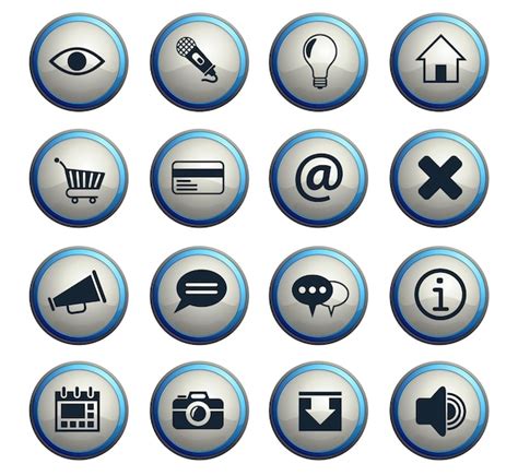 Premium Vector User Interface Web Icons On Round Buttons