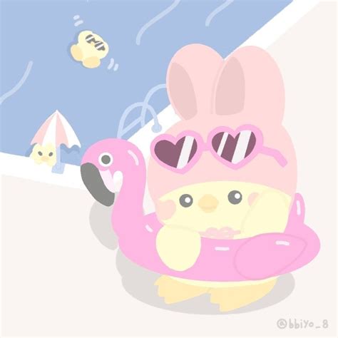 플라밍고 삐요💜 플라밍고 귀여운 캐릭터 디즈니 캐릭터