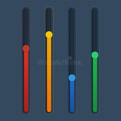 3d colorful scroll bar down button panel switch control website