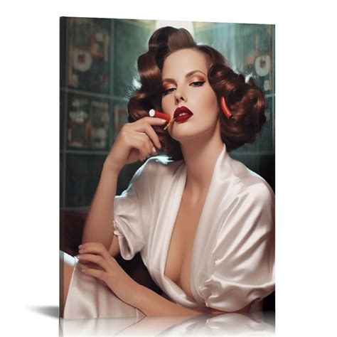Nawypu Fashion Poster Beauty Wall Art Women Hair Curlers Pictures Sexy