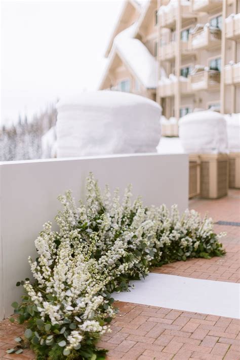 Anderson Winter White Blush Classy Wedding Ceremony Altar Hedge Semi