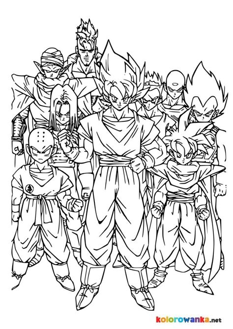 Kolorowanka Dragon Ball Bohaterowie Kolorowanki Do Druku