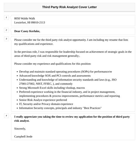 Third Party Risk Analyst Cover Letter Velvet Jobs