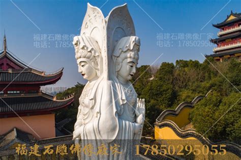 张家港的石雕三面观音样式美轮美奂 福建惠安禅和石雕观音佛像厂