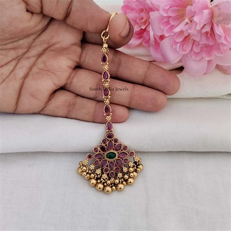 Reversible Kemp Stone Maang Tikka