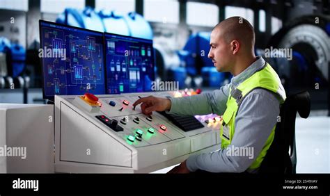 Power And Gas Plant Using AI Scada System On Computer Screens Stock Photo Alamy