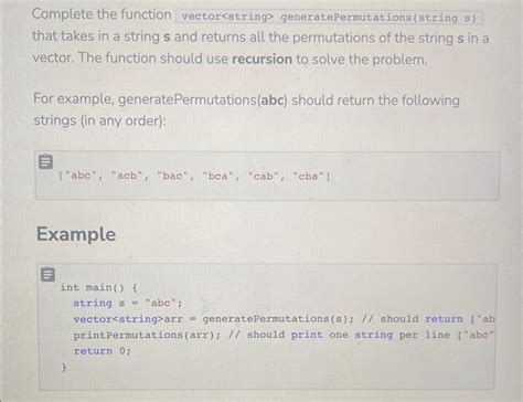 Solved Complete The Function Vector Chegg Com