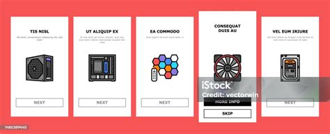 게임 Pc 게이머 컴퓨터 온라인 온 보딩 아이콘 세트 벡터 게이머에 대한 스톡 벡터 아트 및 기타 이미지 게이머 경쟁 벡터 Istock