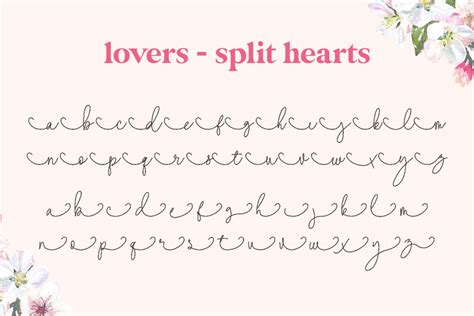 Lovers Script Font Design Cuts