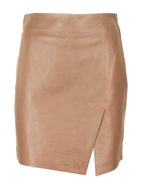Federica Tosi Brown Leather Skirt Marrone Editorialist
