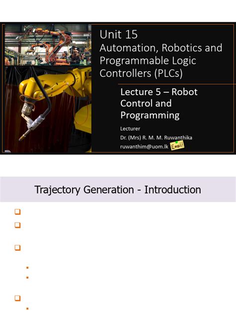 lecture 5 robot control and programming pdf kinematics acceleration