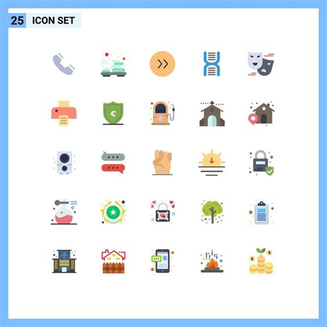 Set Of 25 Modern Ui Icons Symbols Signs For Carnival Physics Massage Education Biology Editable