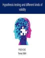 Hypothesis Testing And Validity In Psychological Research A Course Hero