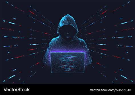 Cyber Hacker Attack Concept Abstract Digital Vector Image