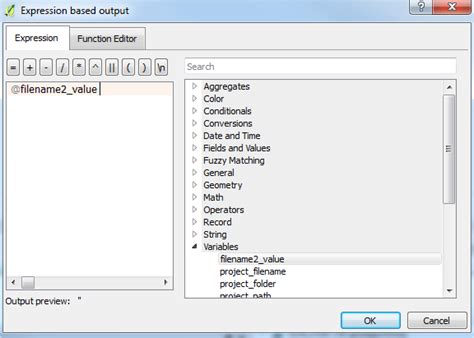 Using Attributes For Output Filenames In QGIS Process Modeler