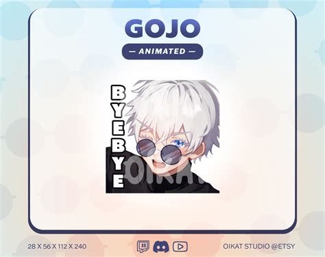 Gojo Satoru Animated Emote Cute And Kawaii Bye Bye Emote Twitch Youtube Discord Jujutsu Kaisen