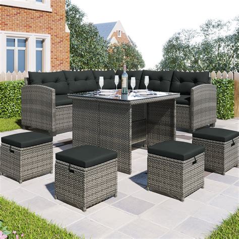Rutaqian Garten Palettensofa Gartenlounge Set Rotterdam 2 Sofas 4