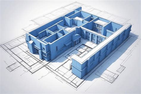 Building Blueprint Architecture Construction Planning Premium Ai Generated Image