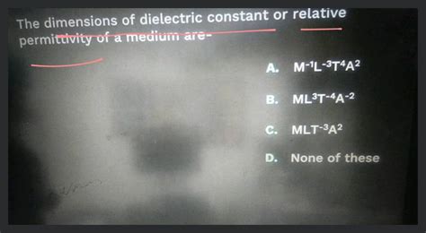 Si Unit For Measuring Dielectric Constant Or Relative Permittivity Of