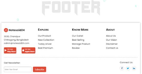 Simple Footer Section Design In Html And Css Notesaid24 Free Online