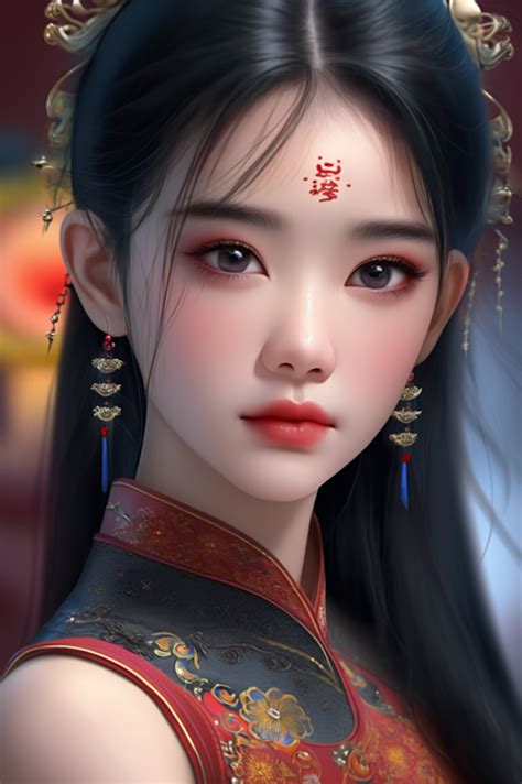 中式黑发niji少女