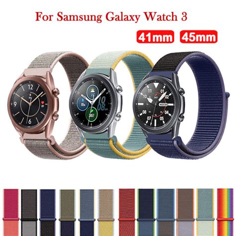 สายนาฬิกาผ้าไนลอนแฟชั่นสำหรับ Samsung Galaxy Watch 3 สายรัดข้อมือแบบ