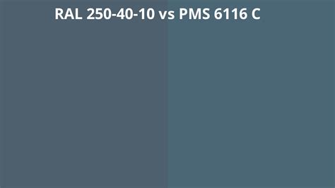 Ral 250 40 10 Vs Pms 6116 C Ral Colour Chart Uk