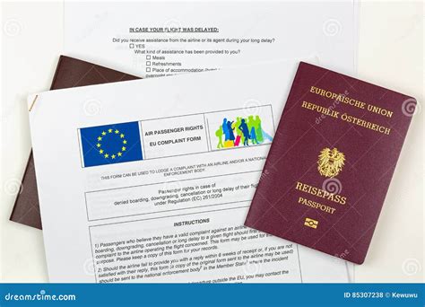 Austrian Electronic Passport On Eu Complaint Form Against Airline