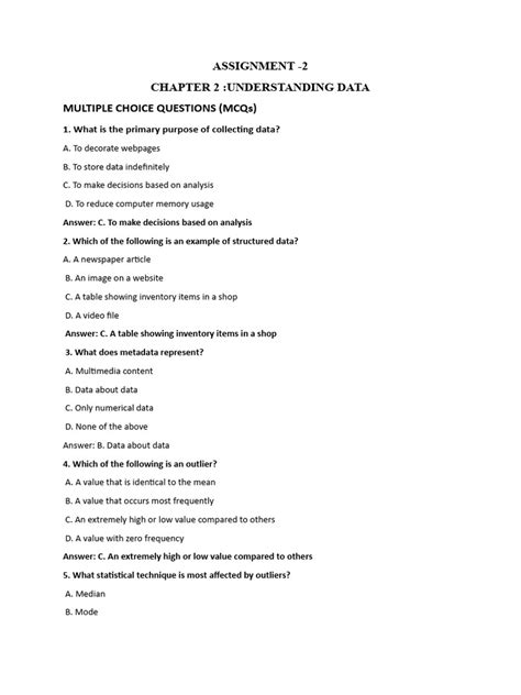 Understanding Data Assignment 2 Pdf Mean Mode Statistics