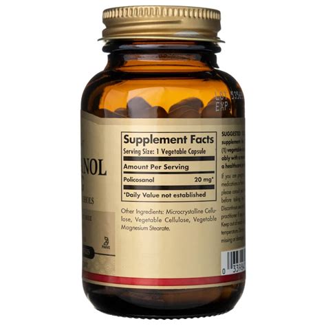 Solgar Policosanol 20 Mg 100 Veg Capsules Medpak