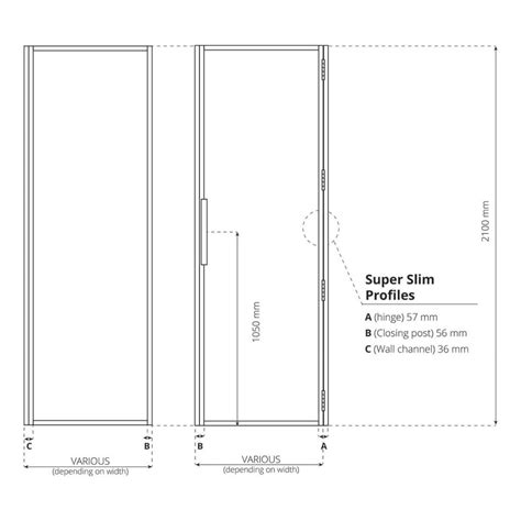 Righthand Shower Door Return Panel With Clear Glass