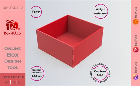 Make A Custom Simple Cubic Box Free Laser Cut Design Box4u