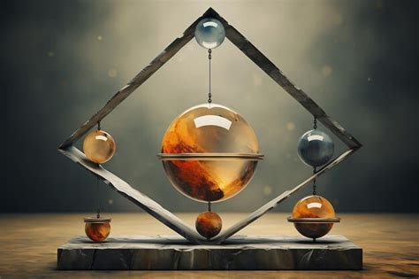Premium Ai Image Incorporating Glass And Stone Into The Geometric Balance Idea Generative Ai