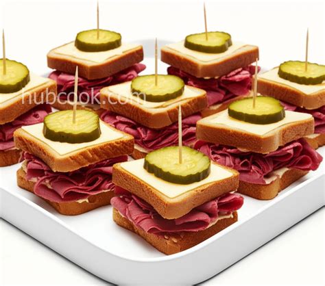 Mini Reuben Pickle Bite Sandwiches Cookomni