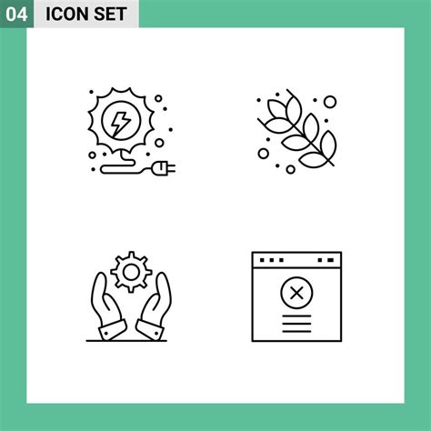 4 User Interface Line Pack Of Modern Signs And Symbols Of Electricity Solutions Baking Business