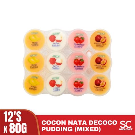 Cocon Pudding With Nata De Coco Jelly Mixed 80g X 12cup Shopee Malaysia