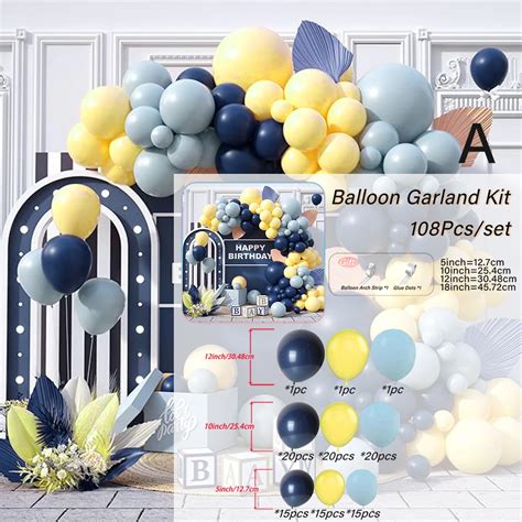 108 шт декоративные синие и желтые шары Aliexpress