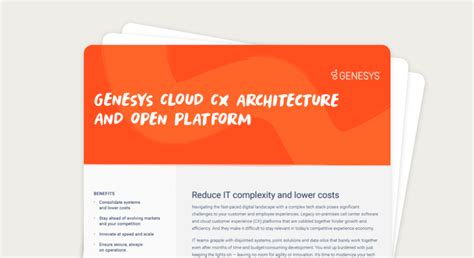 Genesys Cloud Architecture And Open Platform Genesys